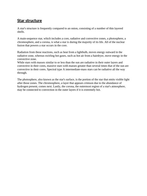 Star Structure Pdf