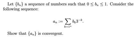 Solved Let Bn A Sequence Of Numbers Such That 0