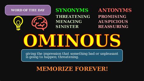 Ominous The Word For A Threatening Feeling ⛈️ What Does It Mean Youtube