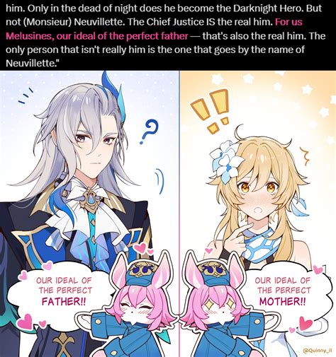 Lumine Neuvillette And Blathine Genshin Impact Drawn By Quinny Il