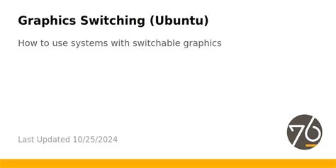 Graphics Switching Ubuntu System76 Support