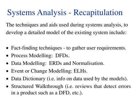 ppt systems analysis recapitulation powerpoint presentation free download id 3669345