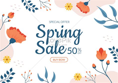 봄 판매 꽃 꽃 배경 일러스트 레이 션 일러스트 무료 다운로드 Lovepik