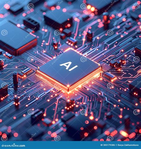 Advanced Chipset Digital Circuits Ai Cloud Concept Neon Tech Vibes