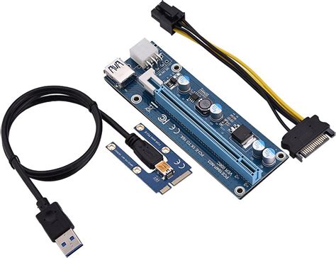 Amazon Com Mini Pci E To Pci E Express X Extension Cord Adapter Card With Usb Riser Card