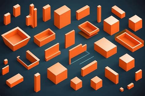 Premium Photo Orange Three Dimensional Rectangular Shapes Stock Illustration