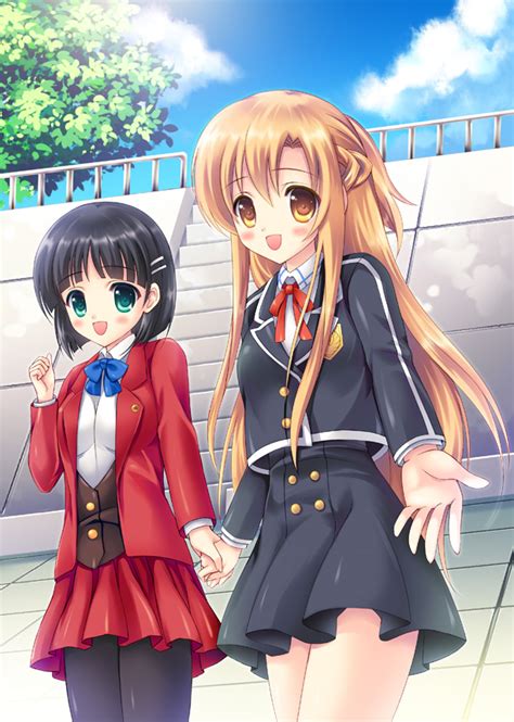 Asuna And Kirigaya Suguha Sword Art Online Drawn By Fukase Ayaka Danbooru