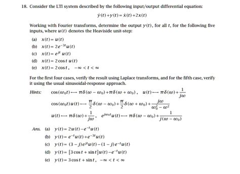 18 consider the lti system described by the following inputoutput
