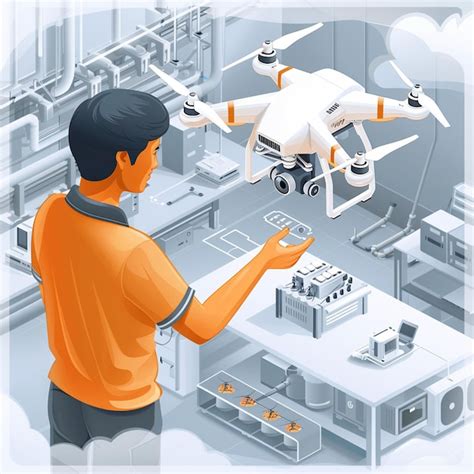 Cloud Architect Systems Analyst In A Smart Factory Flat Minimal Image Premium Ai Generated Image