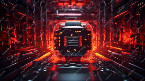 Premium Ai Image Cyber Security Concept 3d Rendering Double Exposure Of Microchip