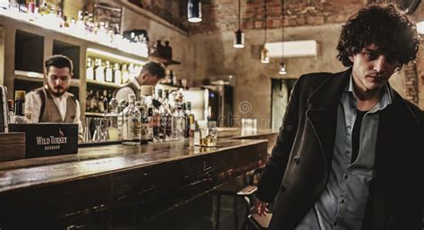 Young Man Leaving The Bar After A Drink Editorial Stock Image Image