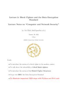 Lecture 3 Block Ciphers And The Data Encryption Standard Lecture