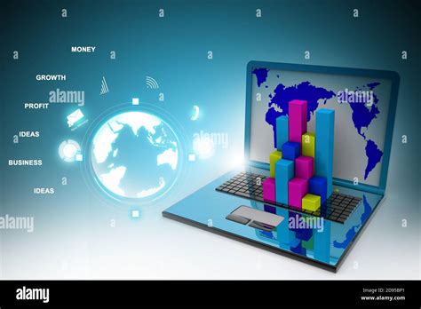 Graph In Computer Stock Photo Alamy