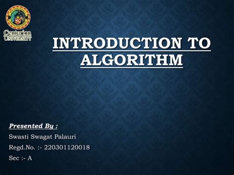 Introduction To Algorithm In Mathematical Problem Solving Ppt