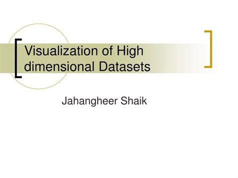 Ppt Visualization Of High Dimensional Datasets Powerpoint Presentation Id2996338