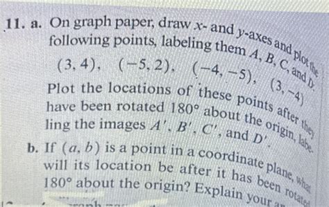 Solved A On Graph Paper Draw X And Y Axes And Chegg