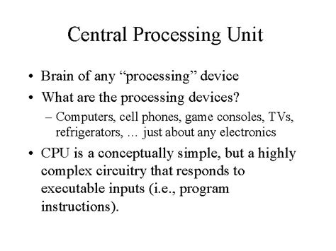 Lecture On Central Process Unit CPU Central Processing