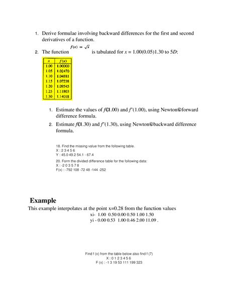 Docx Derive Formulae Involving Backward Differences Dokumen Tips