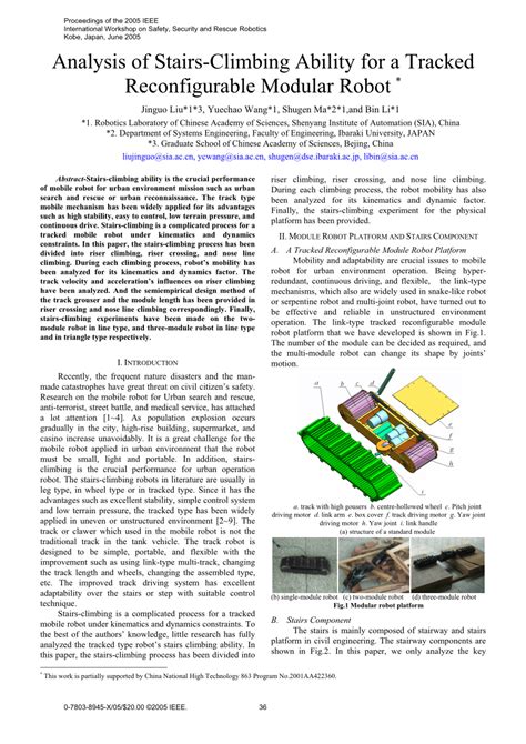 pdf analysis of stairs climbing ability for a tracked reconfigurable