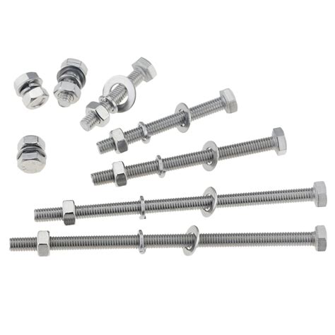M6 육각 소켓 헤드 캡 나사 볼트 및 너트 세트 일반 와셔 304 스테인레스 스틸 육각 나사 너트 6x8 6x20 6x60 10 세트 빗장 Aliexpress