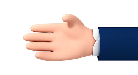 악수에 대 한 벡터 만화 열린 손 뻗은 손 제스처 흰색 배경에 고립 2명에 대한 스톡 벡터 아트 및 기타 이미지 2명 3차원 형태 개념 Istock