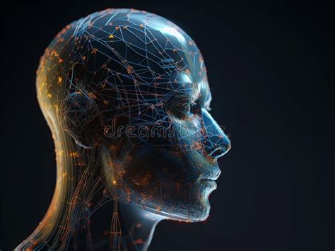Humanoid Artificial Intelligence Circuit Board Robot Head Neural