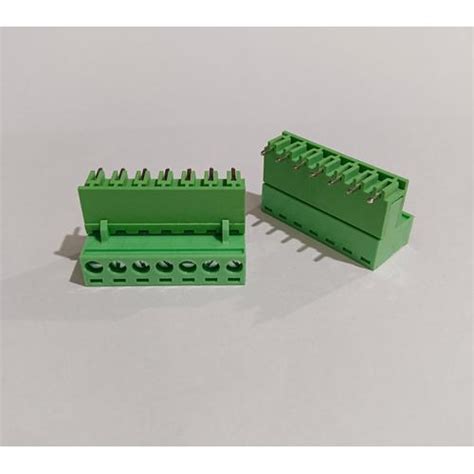 Jual Terminal Blok 7 Pin 5 08 Mm Plugable Connector Konektor Hijau Siku