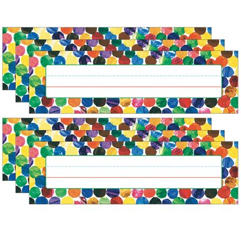 Carson Dellosa Education Eric Carle Dots Desk Nameplates 36 Per Pack