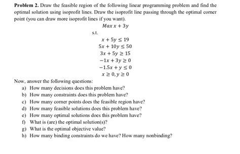 Solved Problem 2 Draw The Feasible Region Of The Following