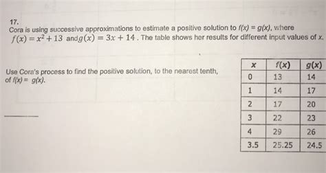 solved cora is using successive approximations to estimate a