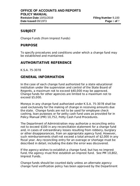 1 35 18 Imprest Fundsinternal Revenue Service Doc Template Pdffiller