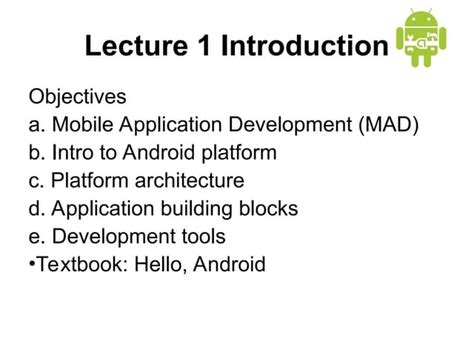 Lecture 1 Android Application Developmentppt Operating Systems