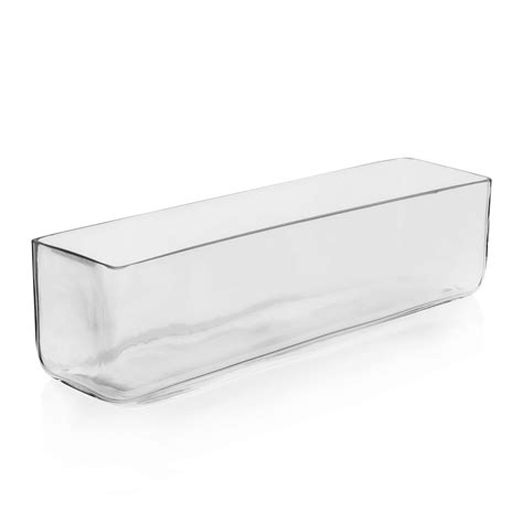 Rectangular Glass Vase Centerpiece Clear Glass Rectangle Flower Vase