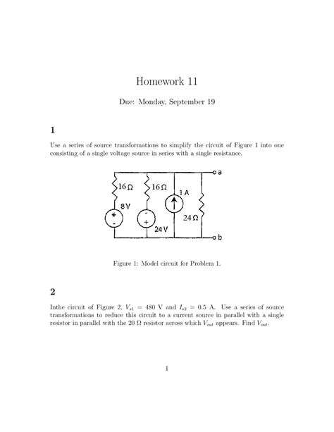 Homework 11 Questions Linear Circuit Analysis I Ece 20100 Docsity
