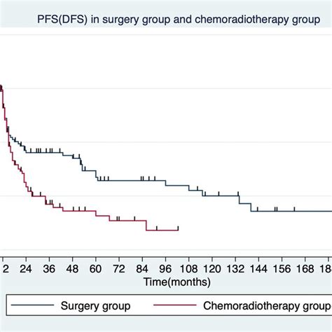 Comparison Of Pfs Dfs In The Surgery Group And The Chemoradiotherapy Download Scientific