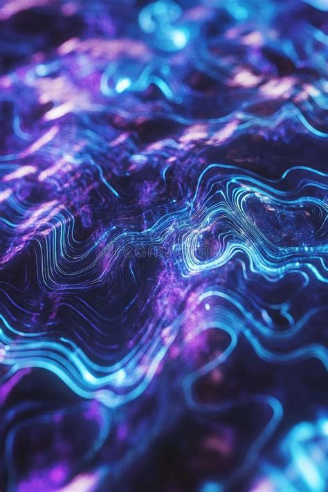 Neon Energy Field With Magnetic Interference Patterns Stock