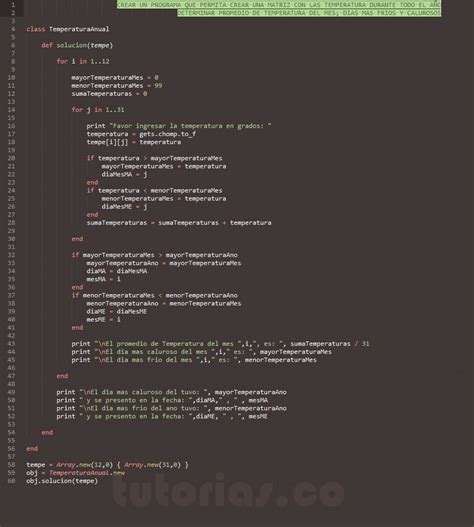 POO Arrays Ruby Hallar La Temperatura Anual Tutorias Co