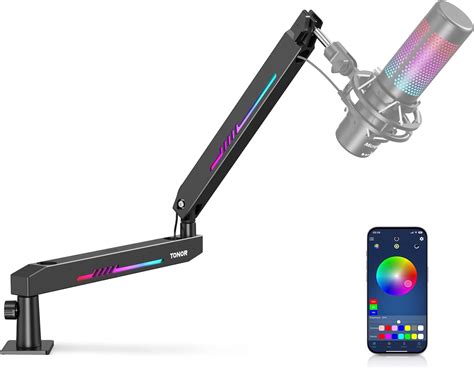 Tonor Rgb Gaming Mic Arm Low Profile Microphone Boom Arm