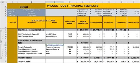 Project Tracking Excel Template