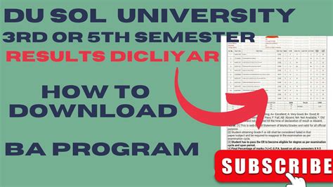 Sol Ba Program 3rd Or 5th Semester Results Declared Dec 2022 Ba Program How To Download Results