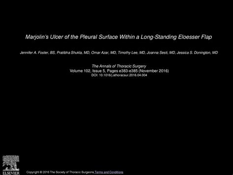 Marjolins Ulcer Of The Pleural Surface Within A Long Standing Eloesser