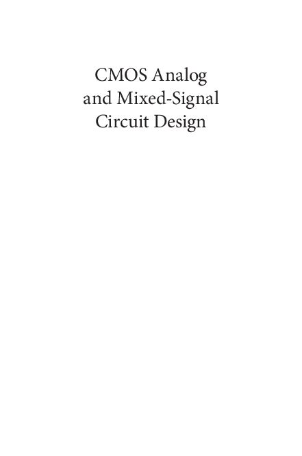 pdf cmos analog and mixed signal circuit design