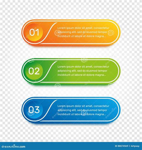 Layout Workflow Outline Colorful Menu For App Interface Number Options Web Design Of Buttons