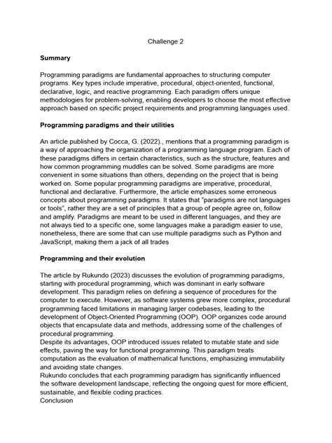 challenge 2 1 pdf programming paradigms object oriented programming