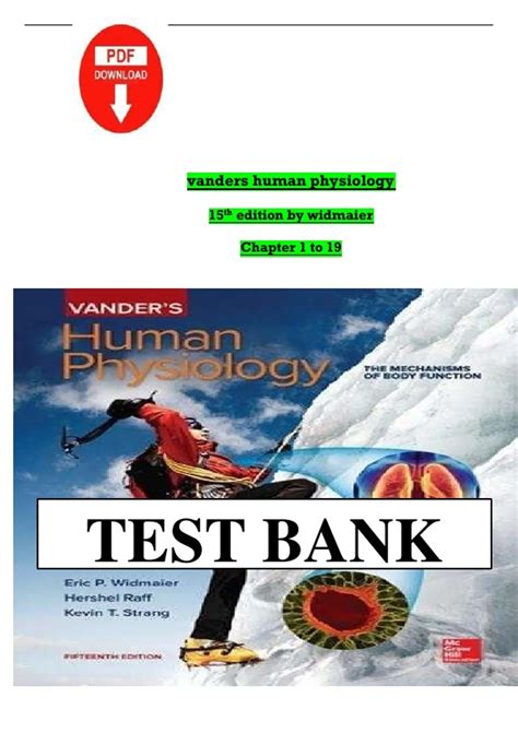 Vanders Human Physiology 15th Edition By Eric P Widmaier 2023 2024 Complete Test Bank