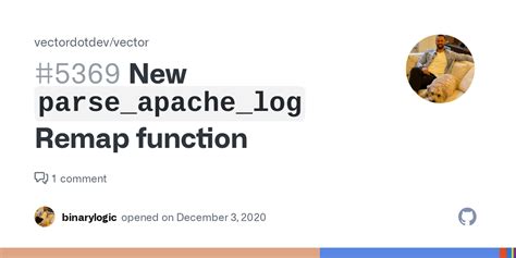 New `parseapachelog` Remap Function · Issue 5369 · Vectordotdev