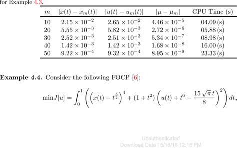 The Absolute Errors In The State And Control Variables And Cpu Time For