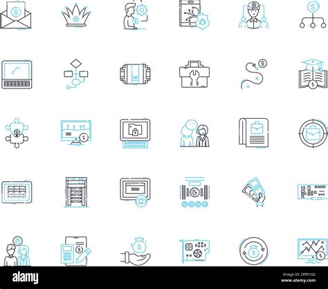 Web Based Marketplace Linear Icons Set E Commerce Platform Transactions Marketplace Bidding