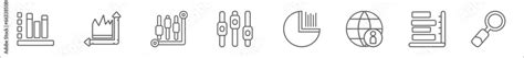 Outline Set Of User Interface Line Icons Linear Vector Icons Such As Vertical Data Bars