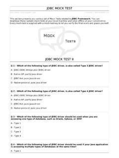 JDBC Mock Test II Tutorialspoint Jdbc Mock Test Ii Tutorialspoint